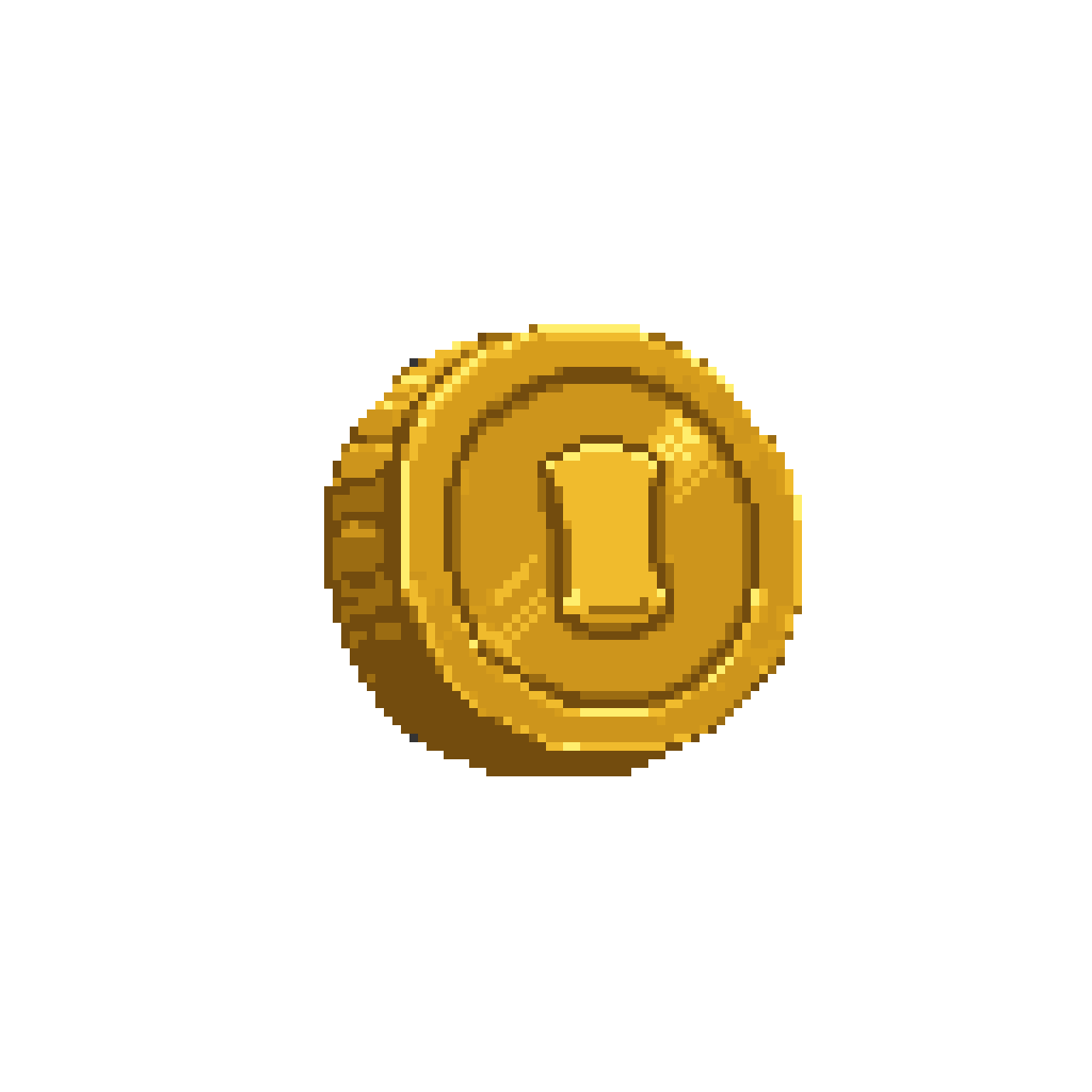 Floating Golden Coin with I - Metallic Sheen