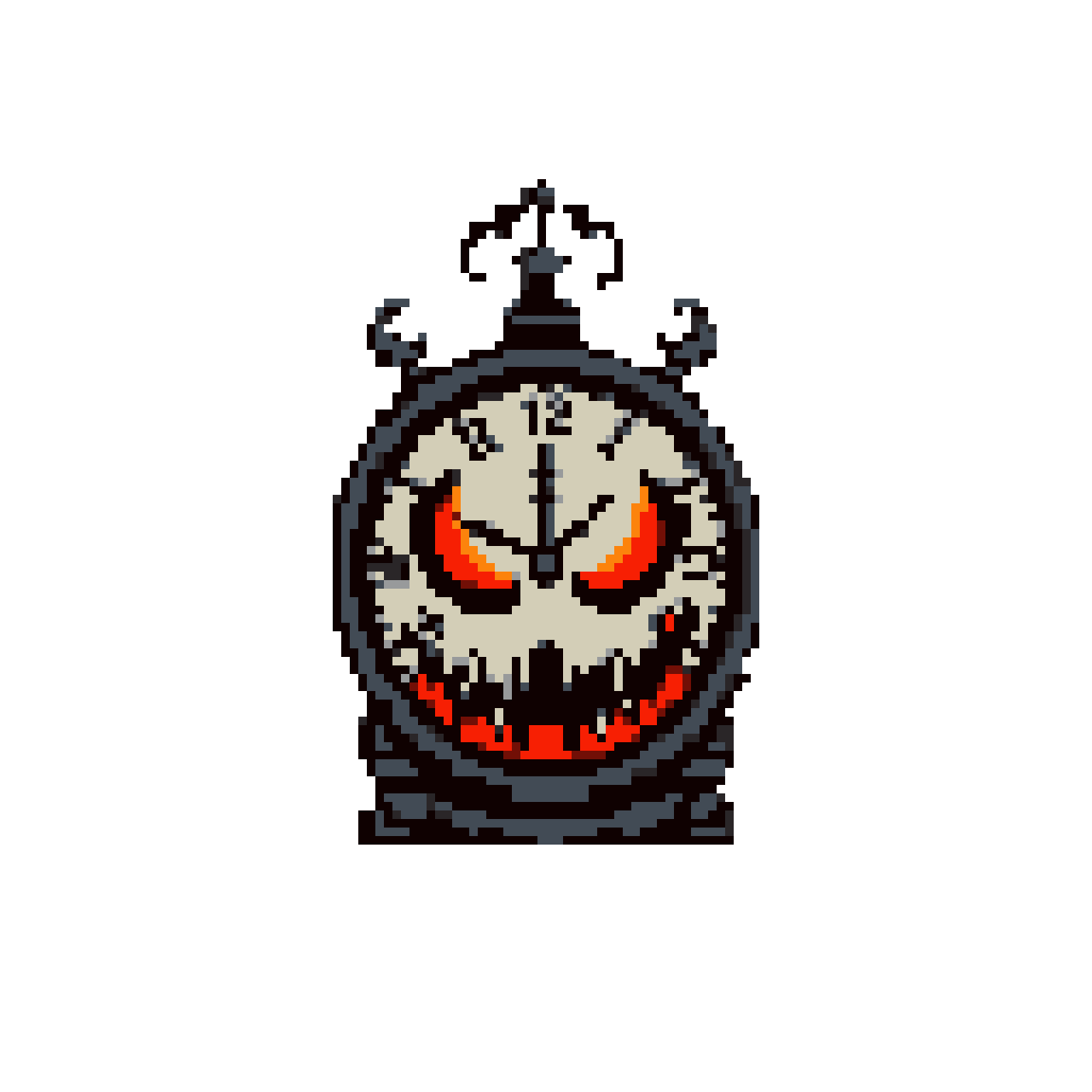 Sinister Clock Face Grimace, Ominous Timepiece