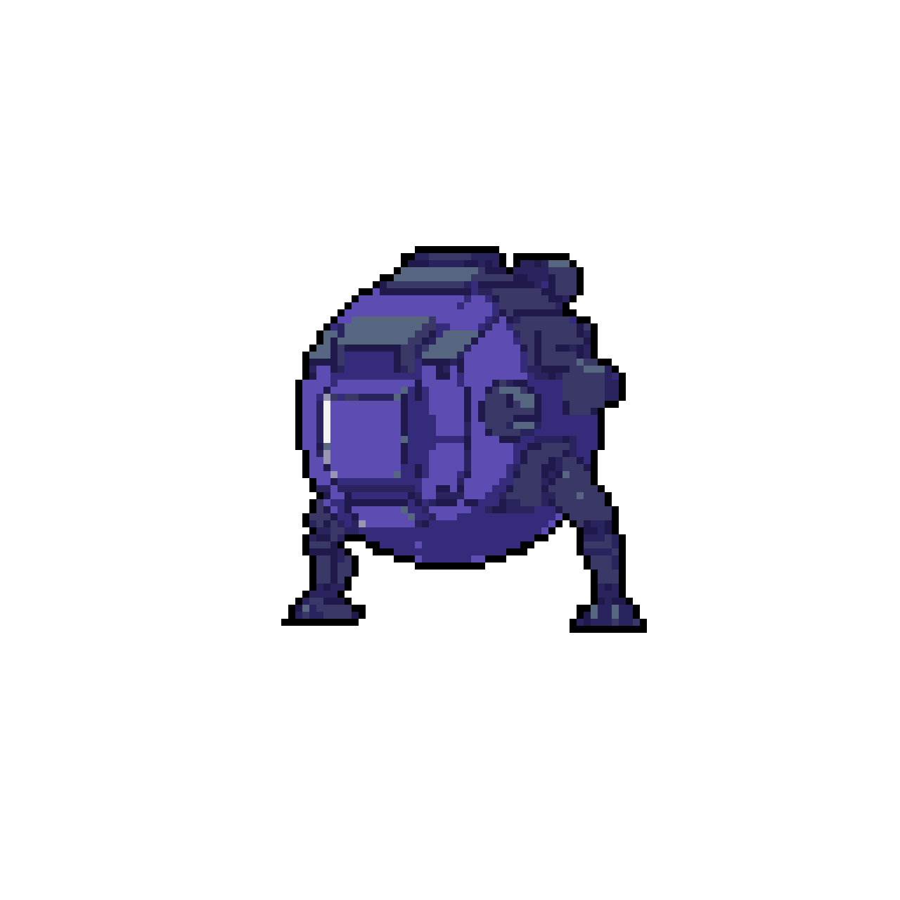 Violet Mech Walker: Dark Futuristic Drone on Black