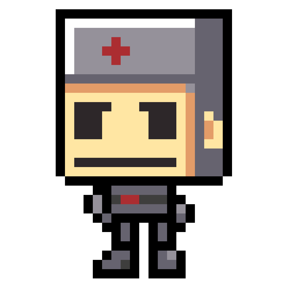 Retro Medic Sprite: Red Cross Hero in Void