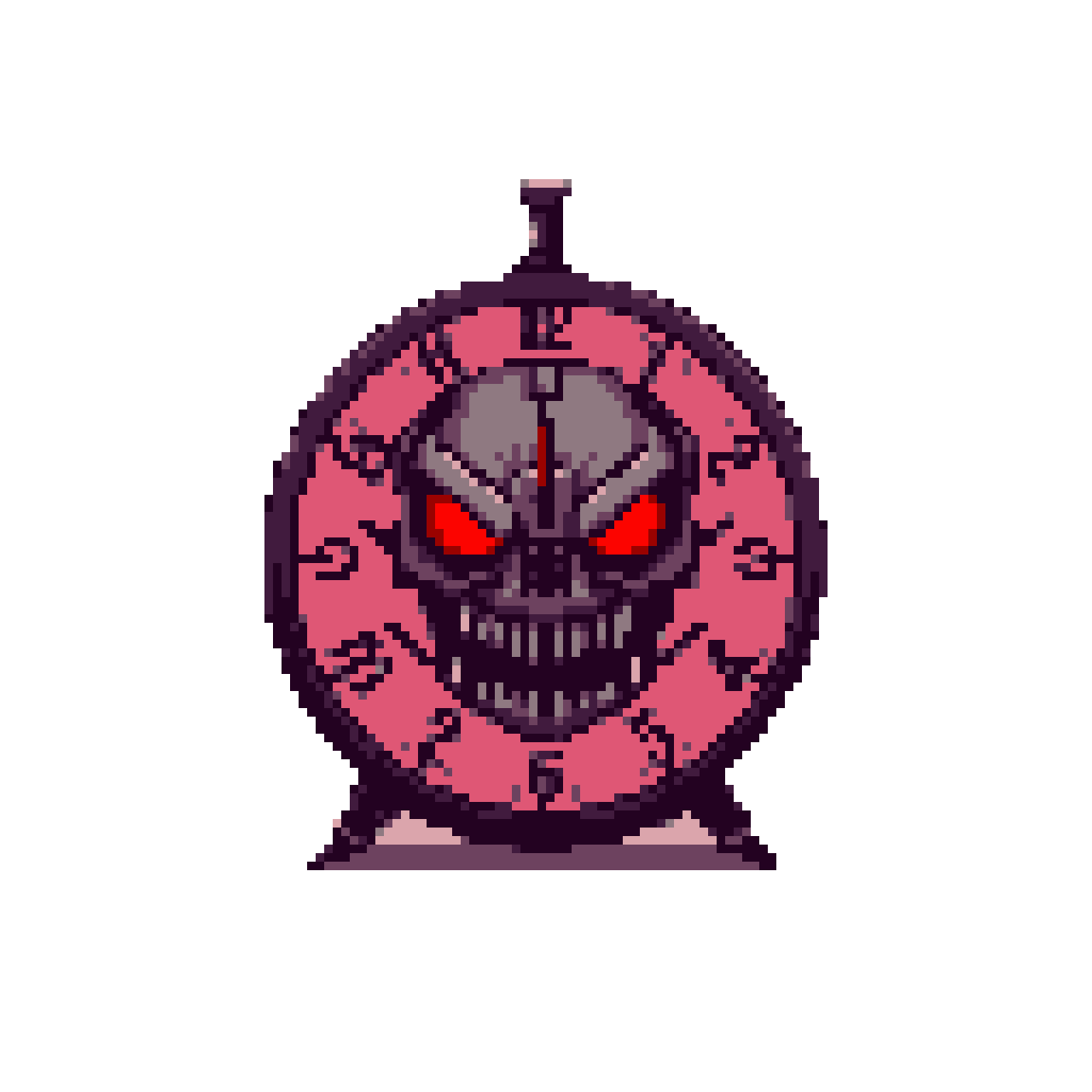 Gothic Alarm Clock: Skull Face, Red Eyes, Ominous Vibe