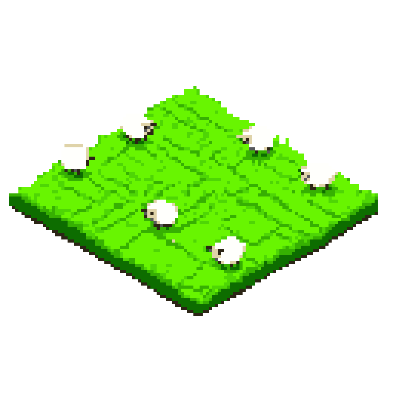 Serene Sheep Meadow: Isometric Pastoral Charm