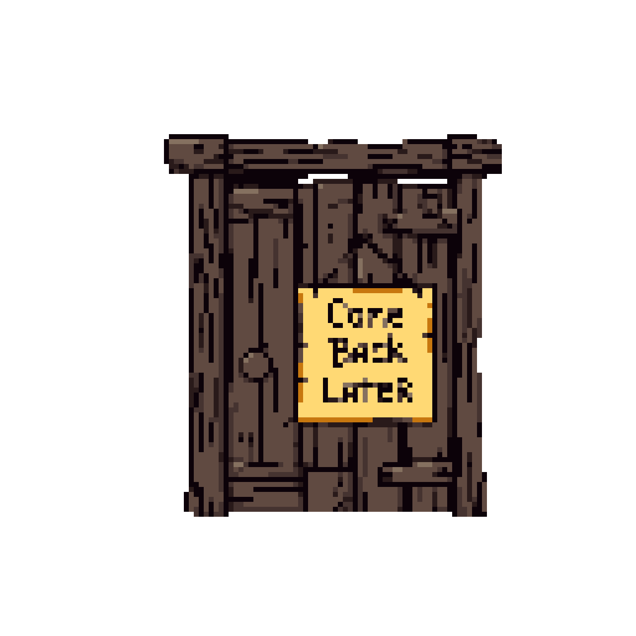Rustic Outhouse: Come Back Later Sign