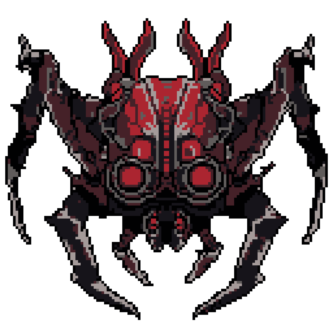 Dark Red Insectoid Creature: Intense, Ominous Design