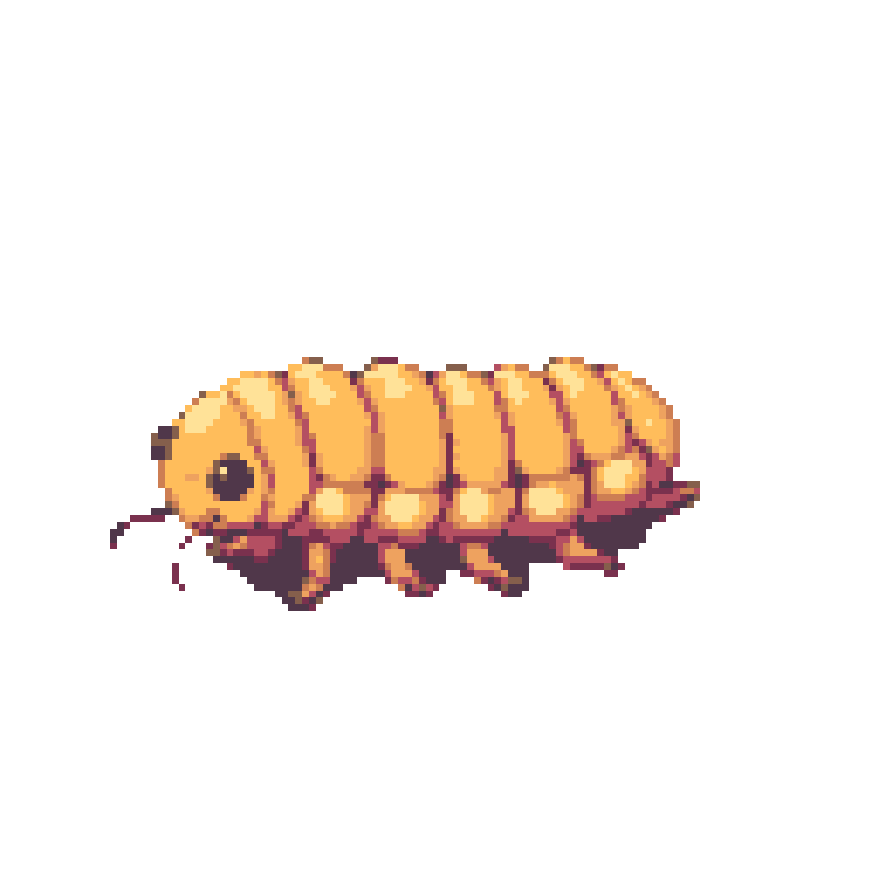 Charming Yellow Grub Rests, Digital Nature Art
