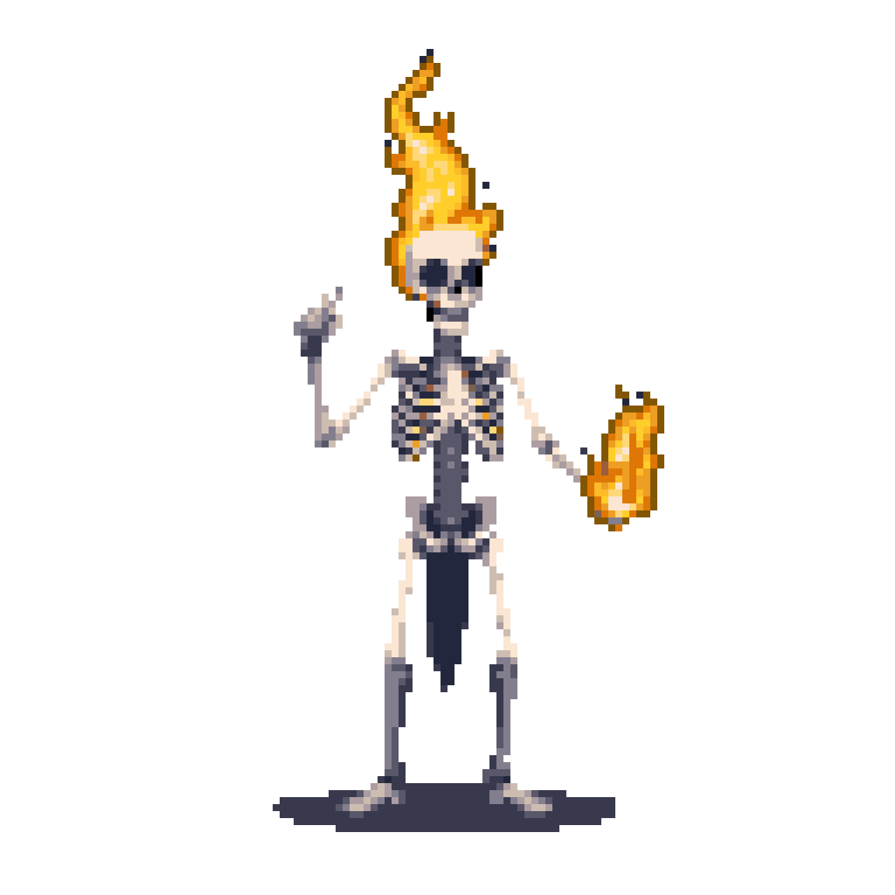Fiery Skeleton Mage: Dark Fantasy Power Unleashed