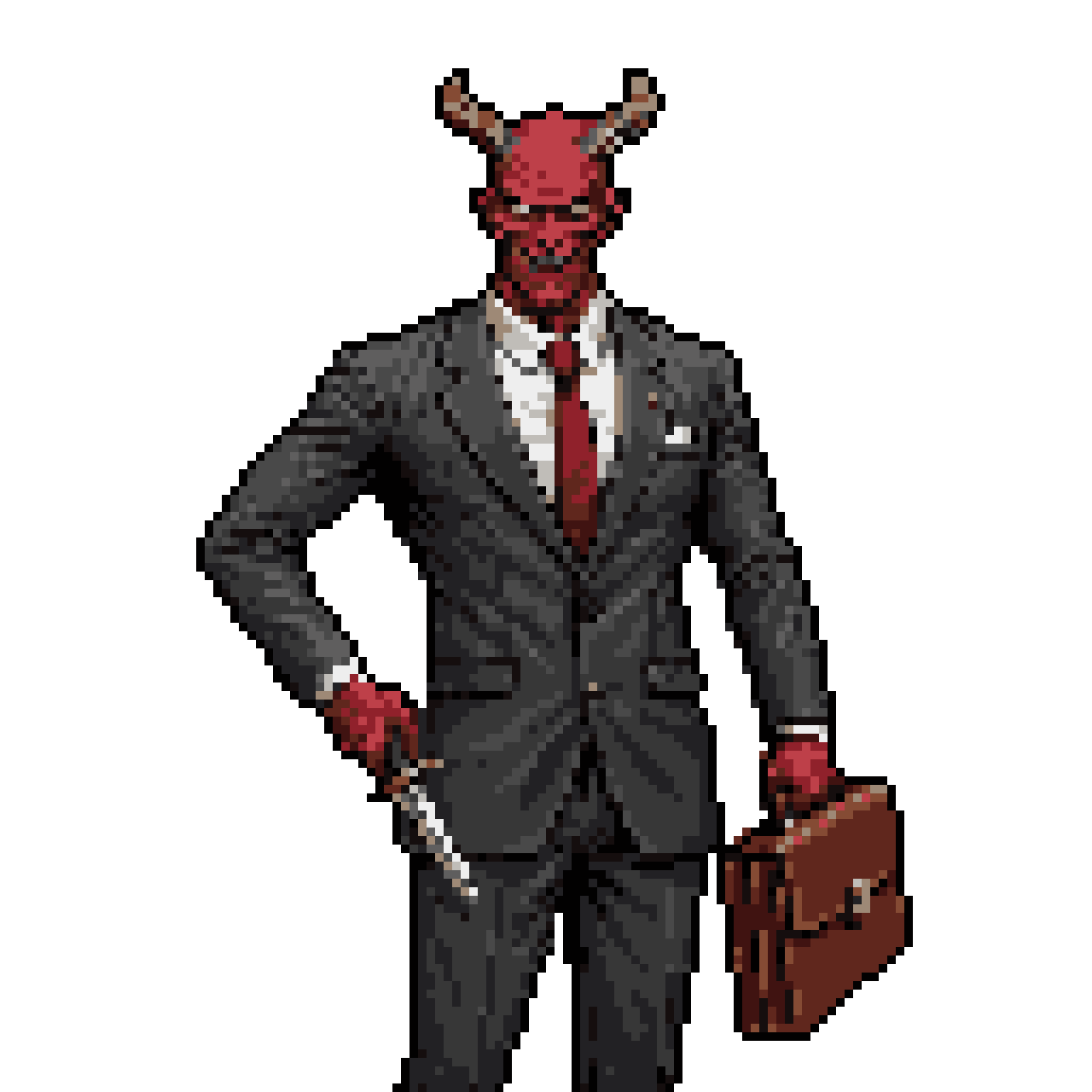 Demonic Executive: Red Fiend with Briefcase & Dagger