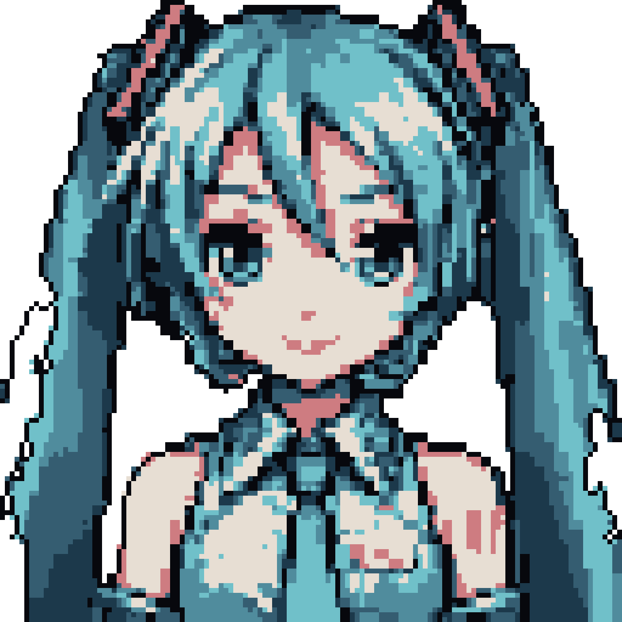 Hatsune Miku: Serene Teal Portrait