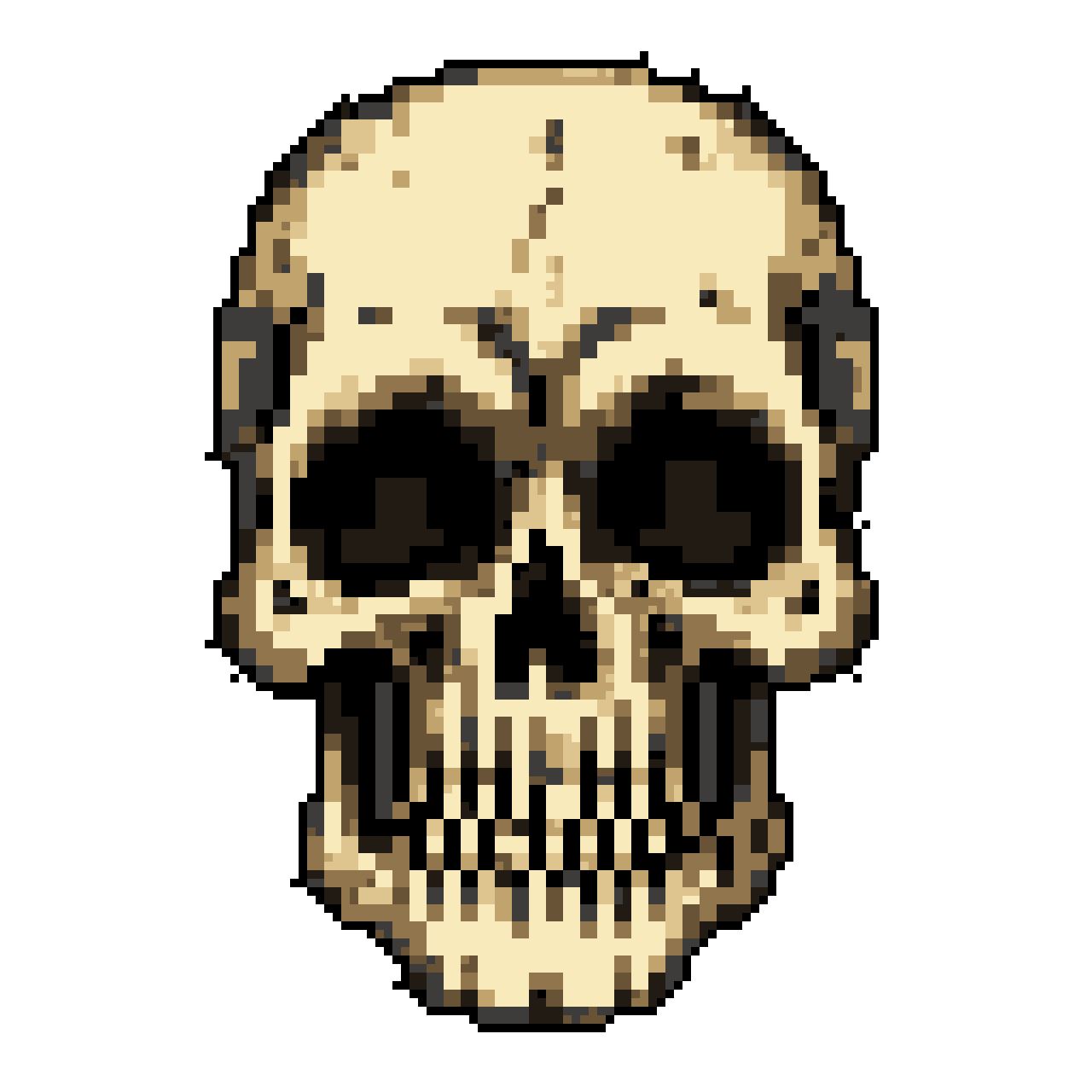 Beige Skull Frontal View | Dark, Earthy Mood