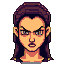 classic doom-style retro game portrait - female with angry f...