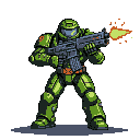2.5d First personal shooter weapon in hand, doom style - Pixel Art ...