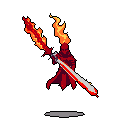 A burning red sword With red soldier - Pixel Art | generated with AI by ...