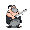 A fat man with a big knife - Pixel Art | generated with AI by Ithmere ...