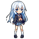 A full-body model of a girl with whit hair and blue eyes - Pixel Art ...