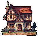 Adventurer Guild,in front,town,colorful,delicate，actual，Middle Ages，dirt Street - Pixel Art ...