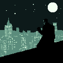 agent from matrix on the roof scene - Pixel Art | generated with AI and ...