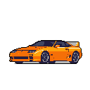 An orange supra - Pixel Art | generated with AI by Lysdyr Nightshade