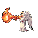 angel with huge fire trumpet fantasy style - Pixel Art | generated with ...