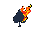 animate spade sign spinning itself in one vertical axis in fire - Pixel ...