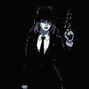 anime style noir criminal - woman with gun poster - Pixel Art ...