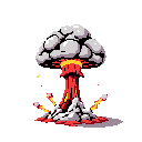 atom boom shock with Mushroom cloud - Pixel Art | generated with AI by ...