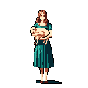 beautiful woman holding sheep full body - Pixel Art | generated with AI and edited by sandacz