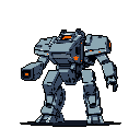 big war mech b - Pixel Art | generated with AI and edited by pixie.haus