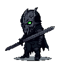 Create a 2D pixel art sprite of a dark fantasy warrior inspired by ...