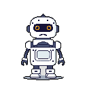 cute sad robot - Pixel Art | generated with AI by Myreld Enchanter