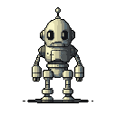 cute strange robot - Pixel Art | generated with AI and edited by sandacz