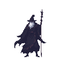 dark fantasy wizard full body - Pixel Art | generated with AI and edited by pixie.haus