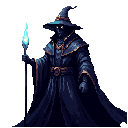 dark wizard - Pixel Art | generated with AI and edited by pixie.haus