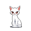Devil White cat - Pixel Art | generated with AI by Jenlm