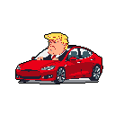 Donald Trump driving a red Tesla model S, side view - Pixel Art ...