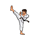 edit image: character is kicking - Pixel Art | generated with AI by sandacz