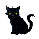 evil cat - Pixel Art | generated with AI by sandacz