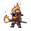 fire helmet sprite - Pixel Art | generated with AI and edited by pixie.haus