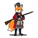 Fox in French soldier uniform carrying musket - Pixel Art | generated ...