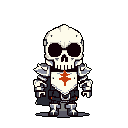 generate Idle sprites of an 2D game characther that has an skull head ...