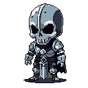generate Idle sprites of an 2D game characther that has an skull head ...