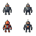 generate spritesheet with 4 different robots - Pixel Art | generated ...