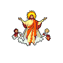 God Jesus Christ in heaven and 12 apostols - Pixel Art | generated with ...