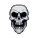 Grim reaper skull - Pixel Art | generated with AI by Jenlm