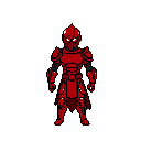 guy in red armor, armor from red plates, outline body, smooth plates ...