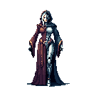 half robot half woman in wizard robes cyber style full body - Pixel Art | generated with AI and ...