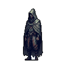 hood man full body - Pixel Art | generated with AI and edited by sandacz