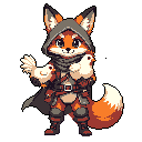 humanoid fox thief holding chicken - Pixel Art | generated with AI and ...