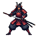 japanese ronin clean - Pixel Art | generated with AI and edited by sandacz