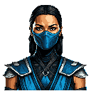 kitana blue ninja from mortal kombat, portrait - Pixel Art | generated ...
