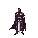 knight dark fantasy style - Pixel Art | generated with AI and edited by sandacz